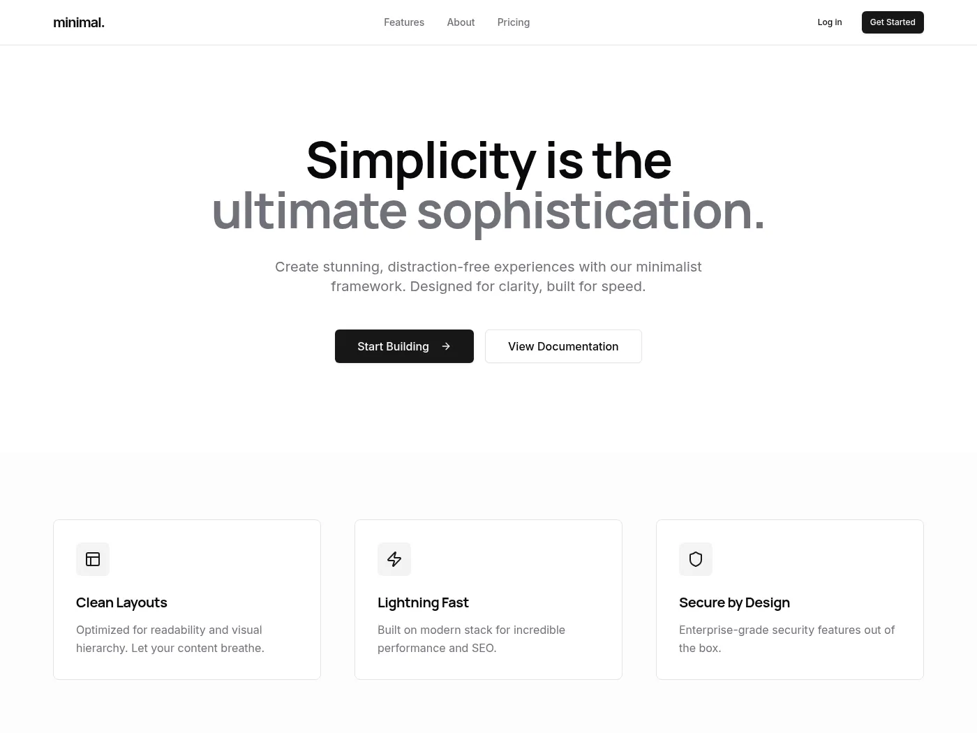 Minimalist Landing Page