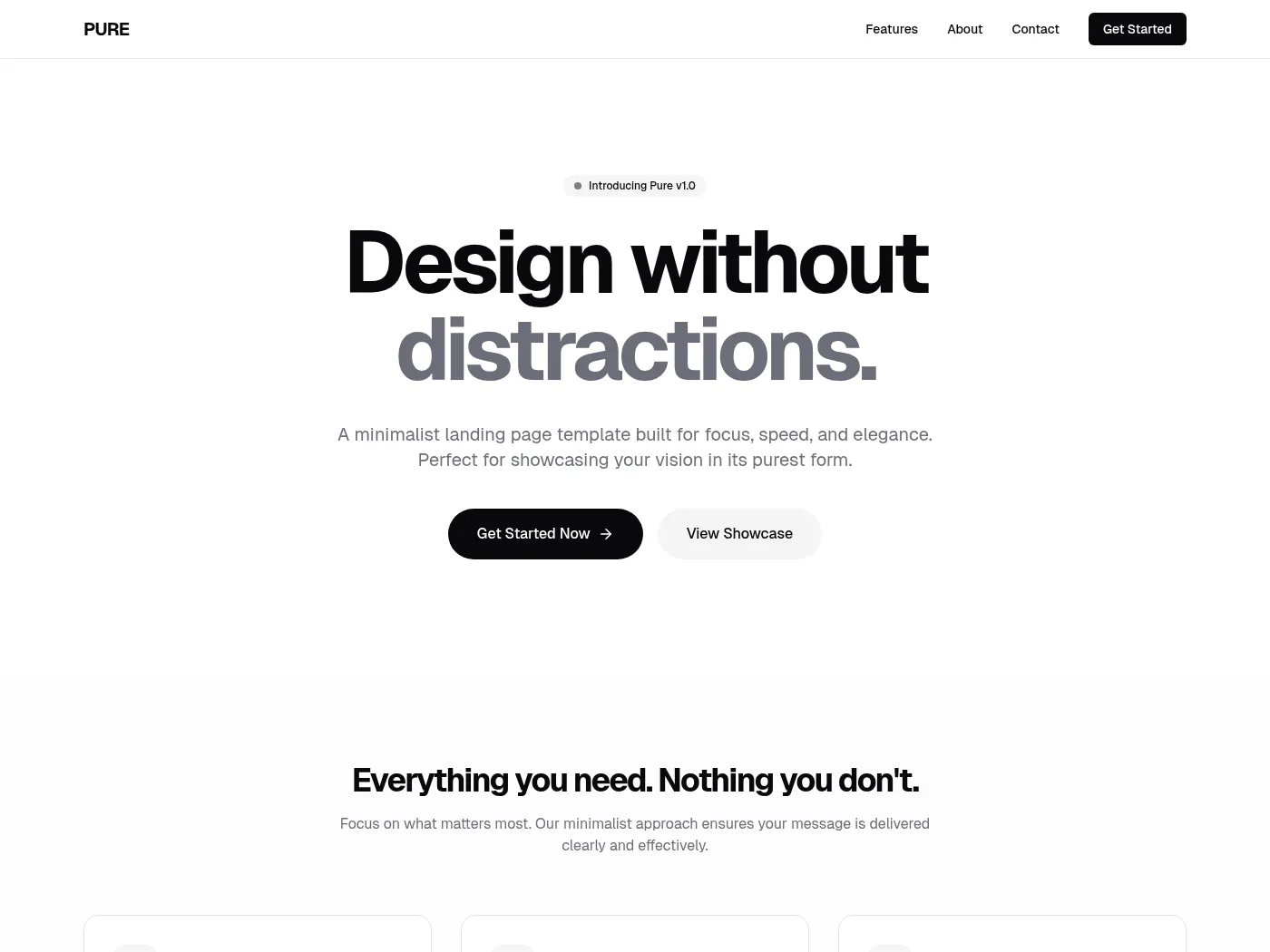 Minimalist Landing Page