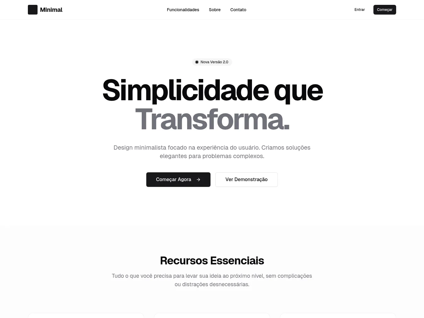 Minimalist Landing Page