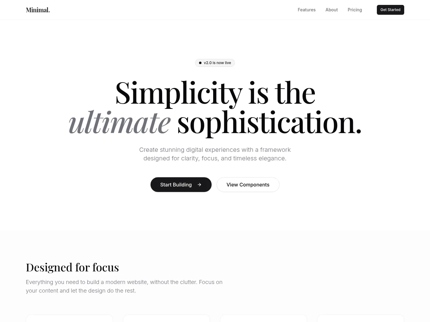 Minimalist Landing Page