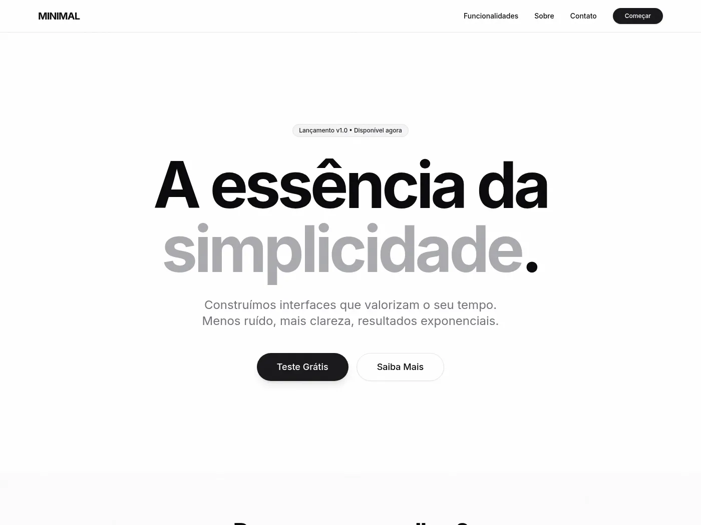 Minimalist Landing Page