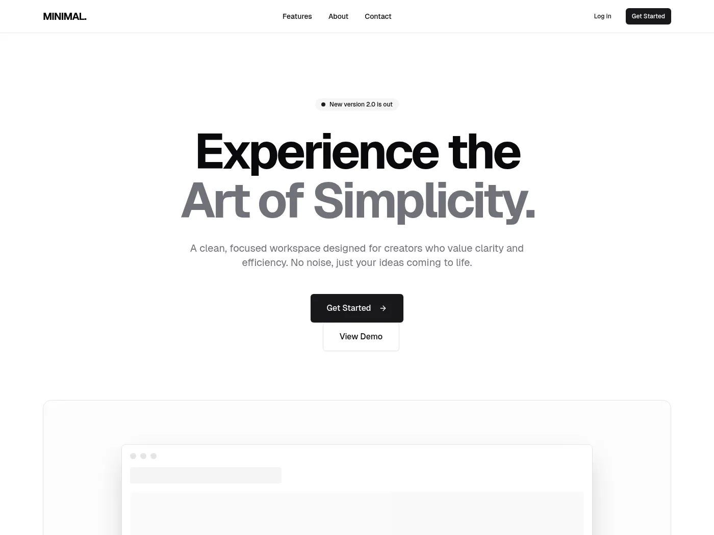 Minimalist Landing Page