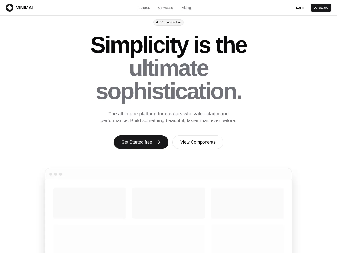 Minimal Landing Page