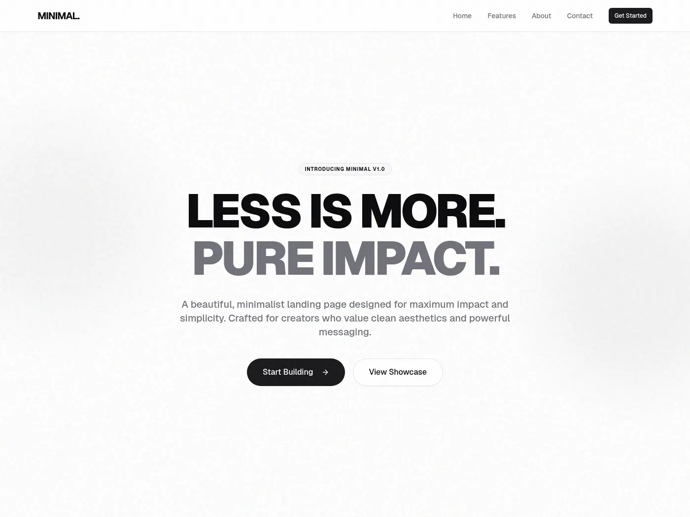 Minimal Landing Page