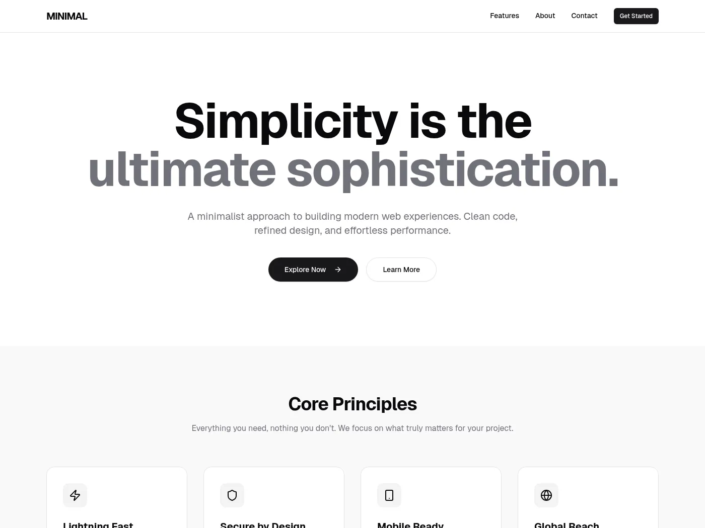 Minimalist Landing Page