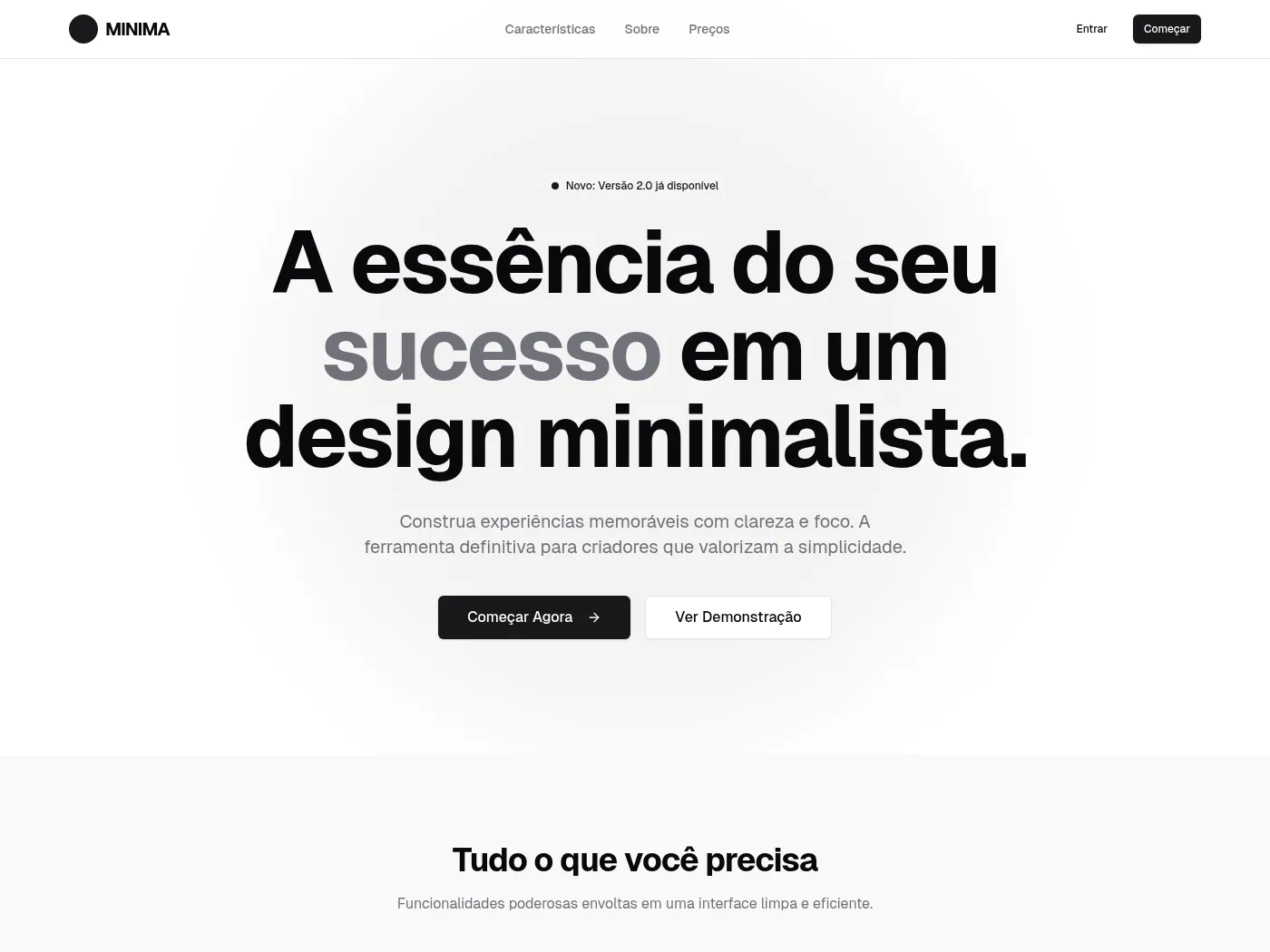 Minimalist Landing Page