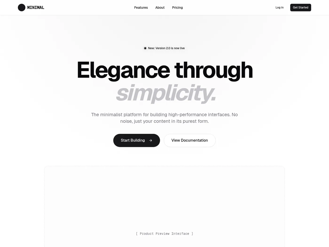 Minimalist Landing Page