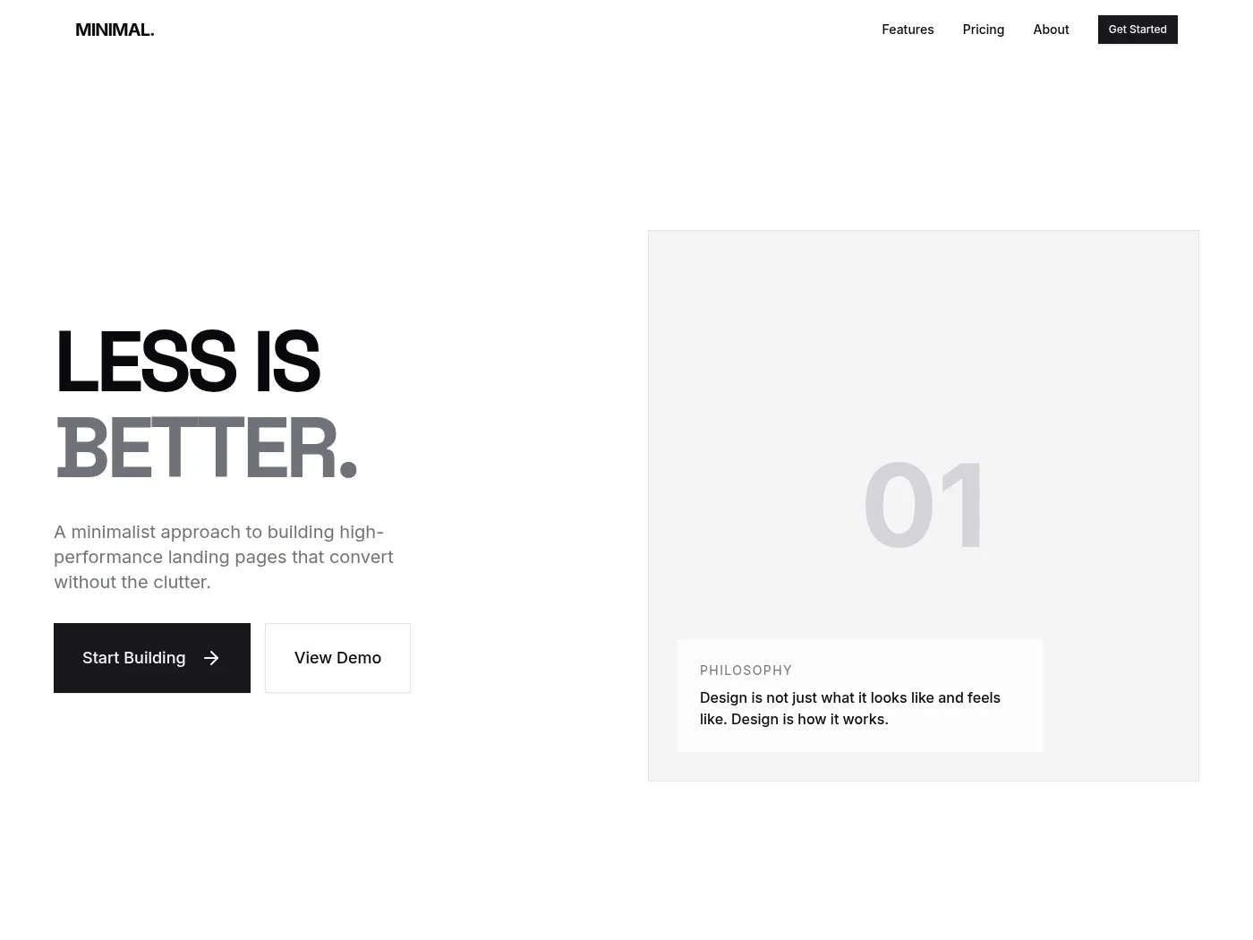 Minimal Landing Page