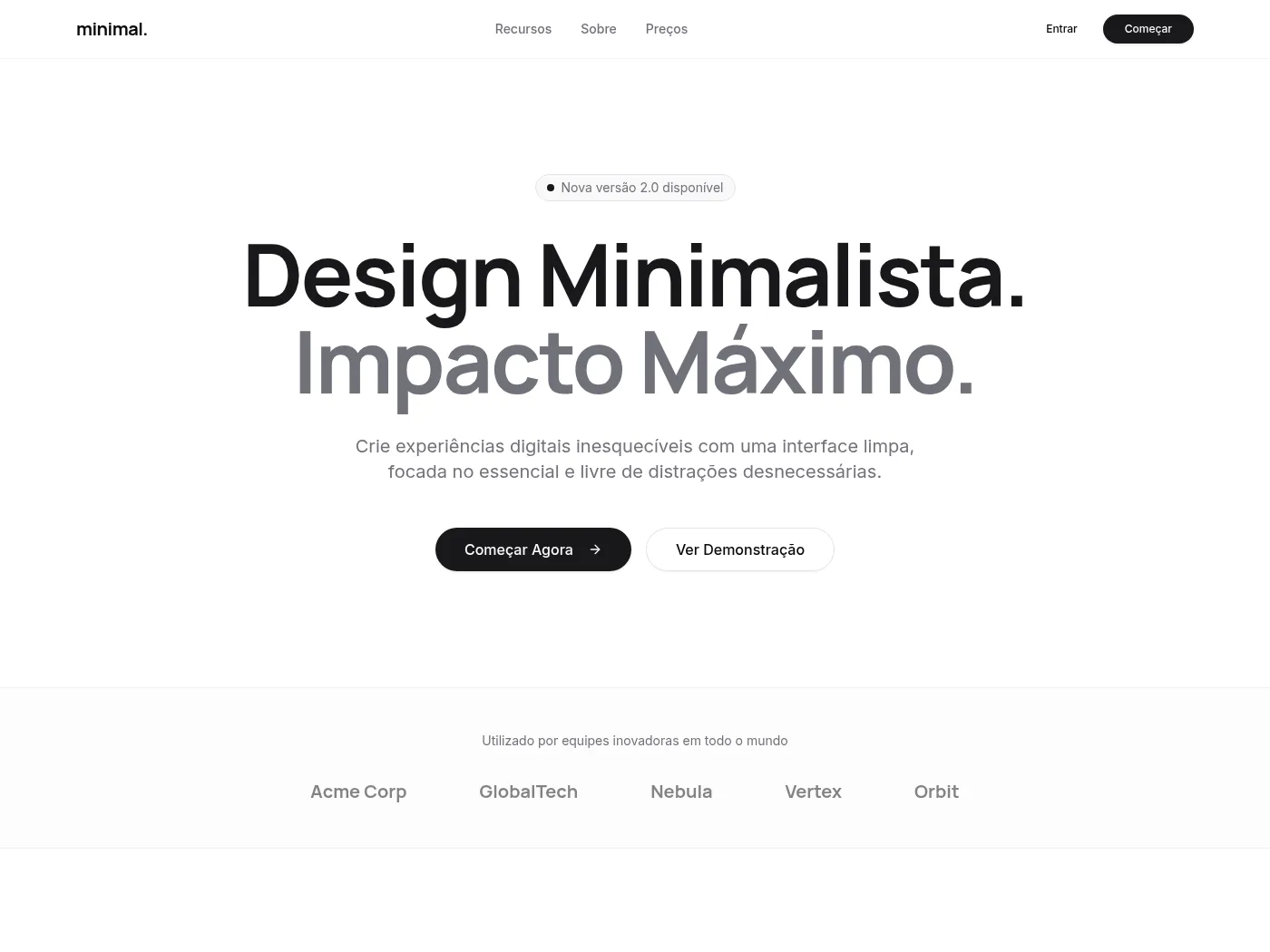 Minimal Landing Page