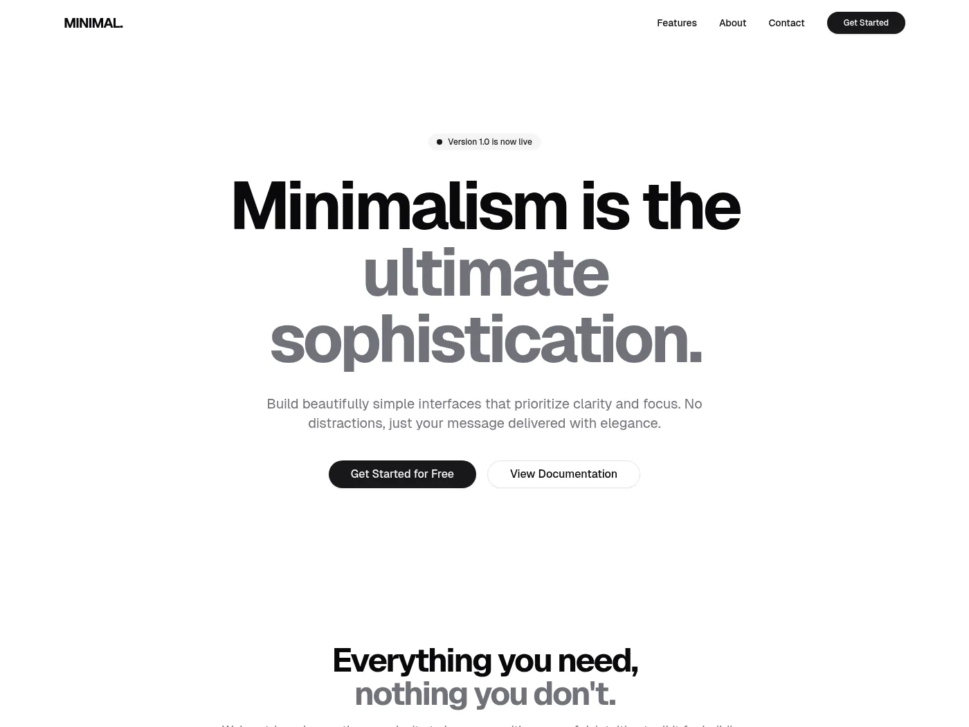 Minimalist Landing Page