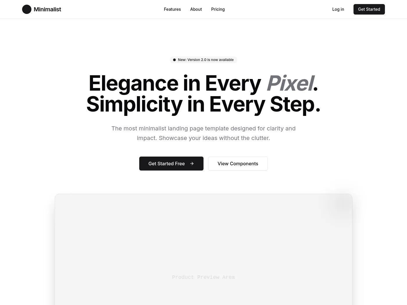 Minimalist Landing Page