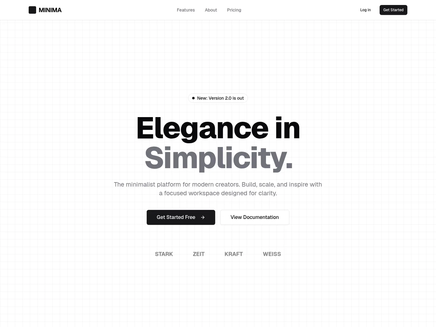 Minimal Landing Page