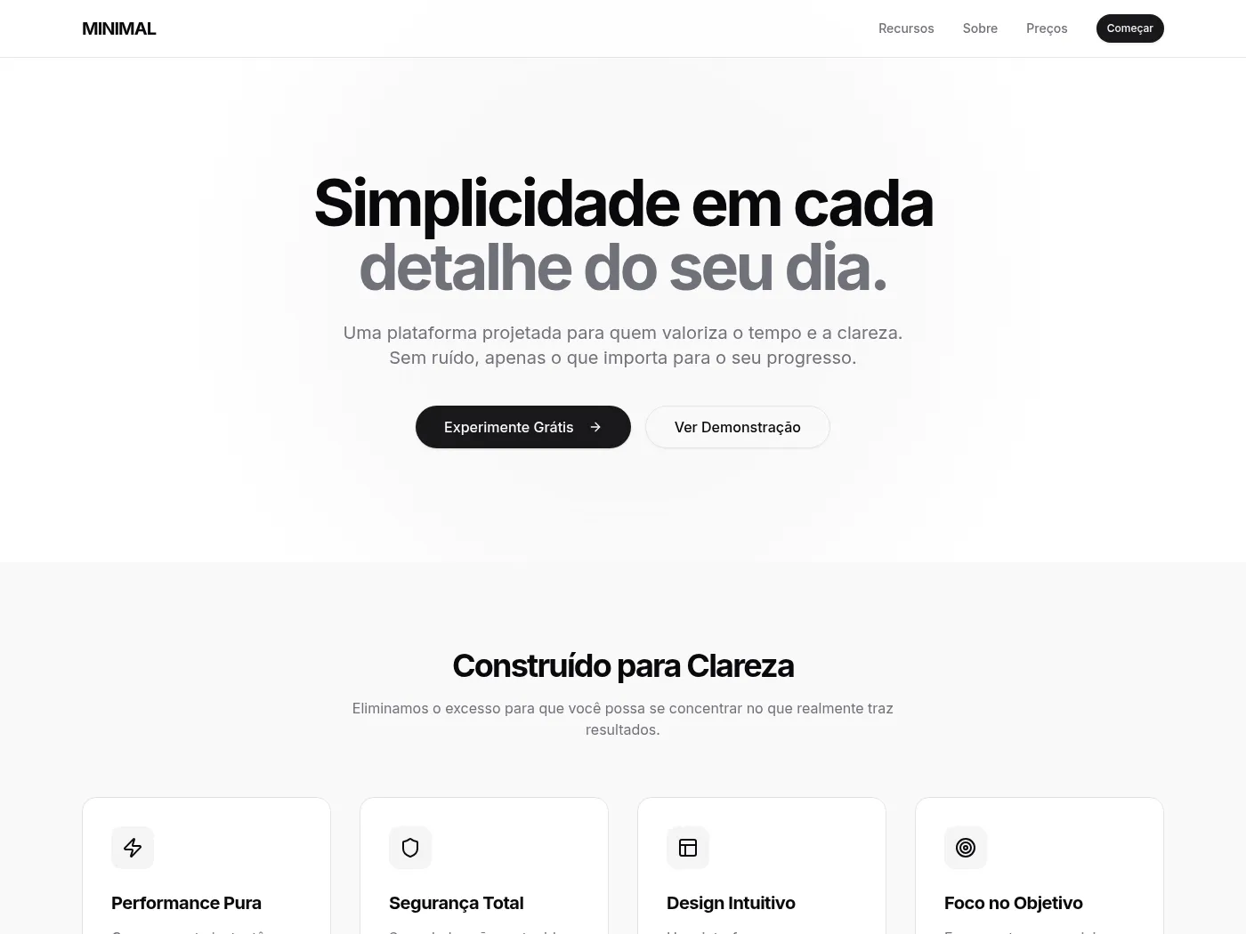 Minimalist Landing Page