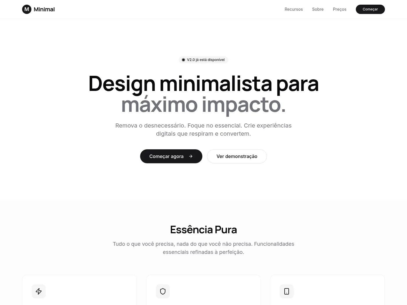 Minimalist Landing Page