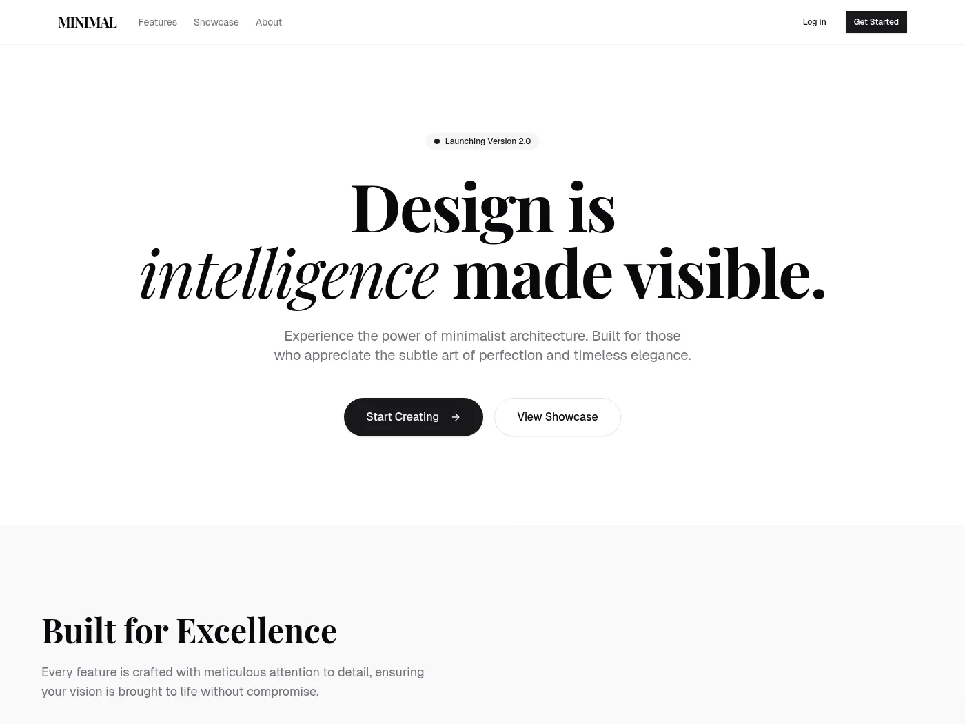 Minimalista Landing Page