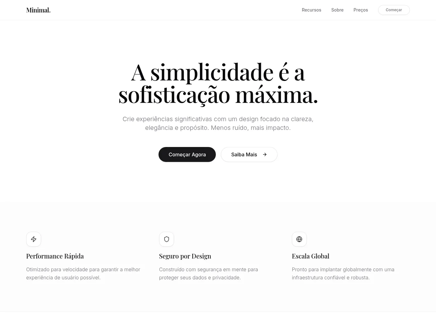 Minimalist Landing Page