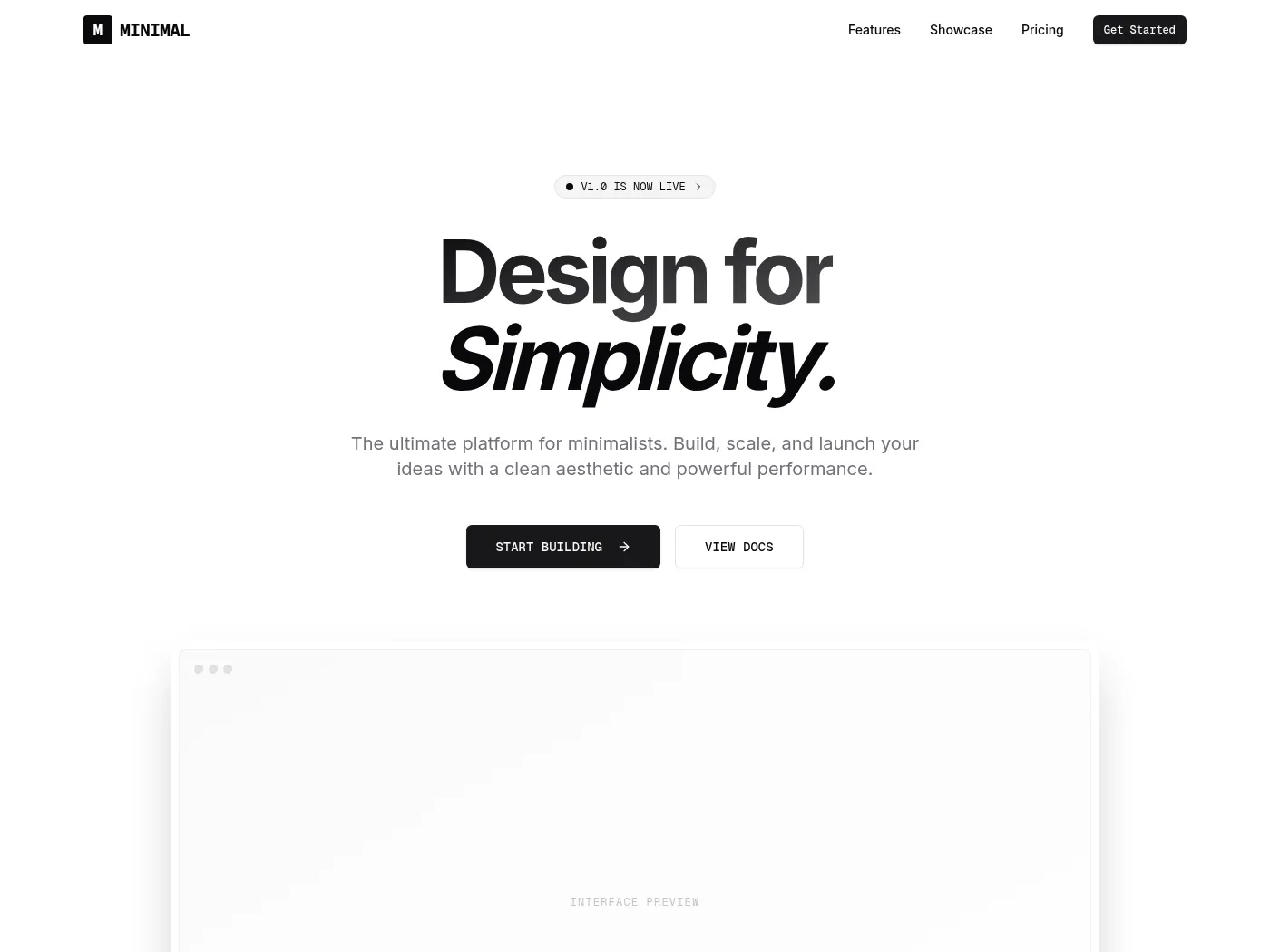 Minimal Landing Page