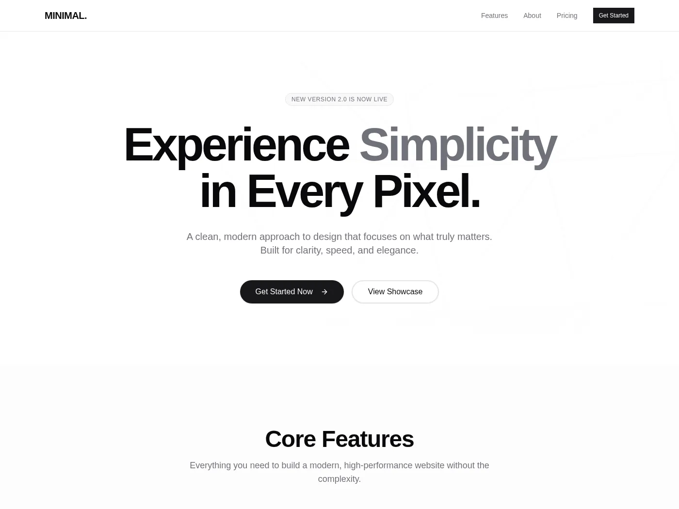 Minimalist Landing Page