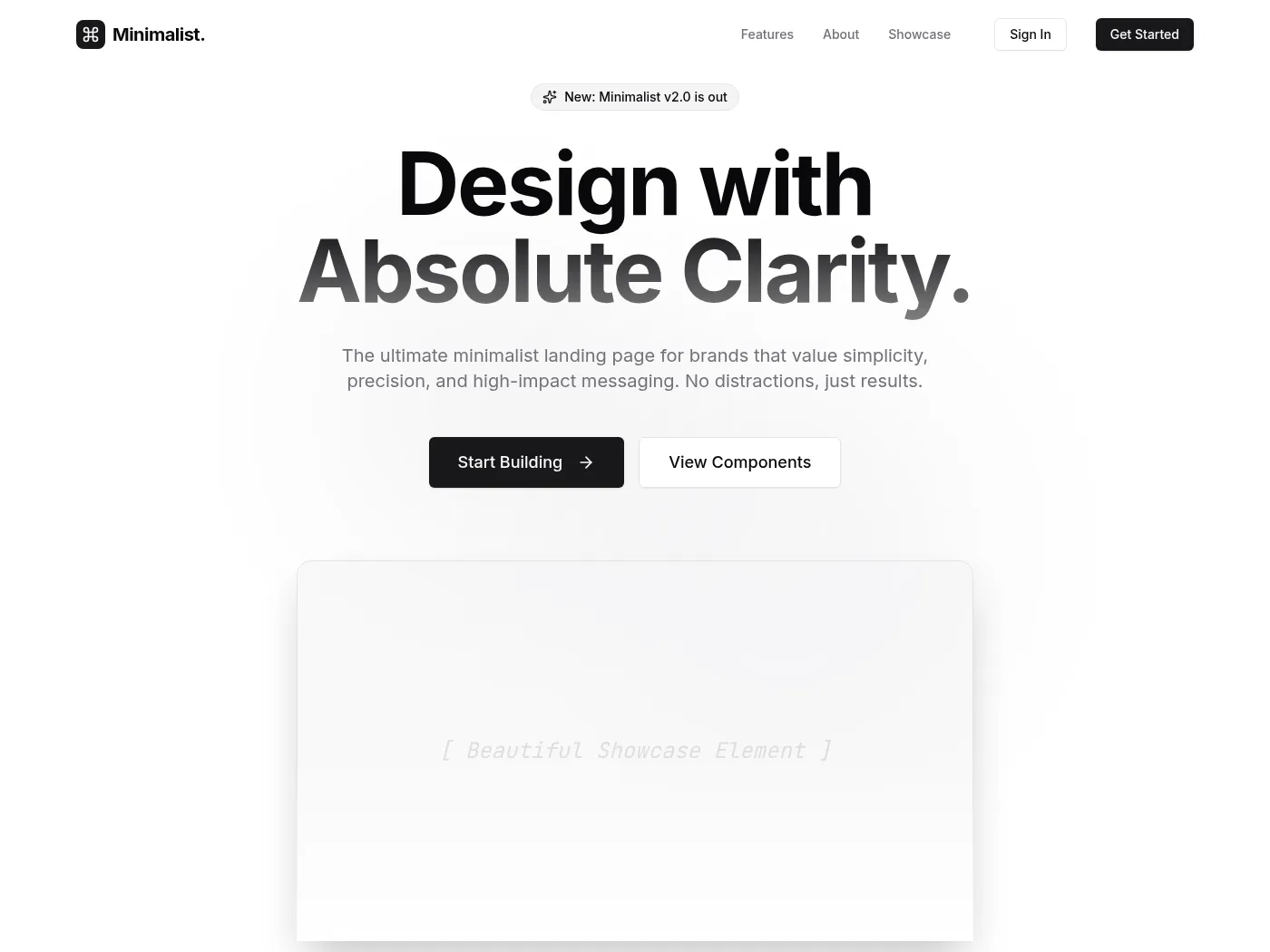 Minimalist Landing Page