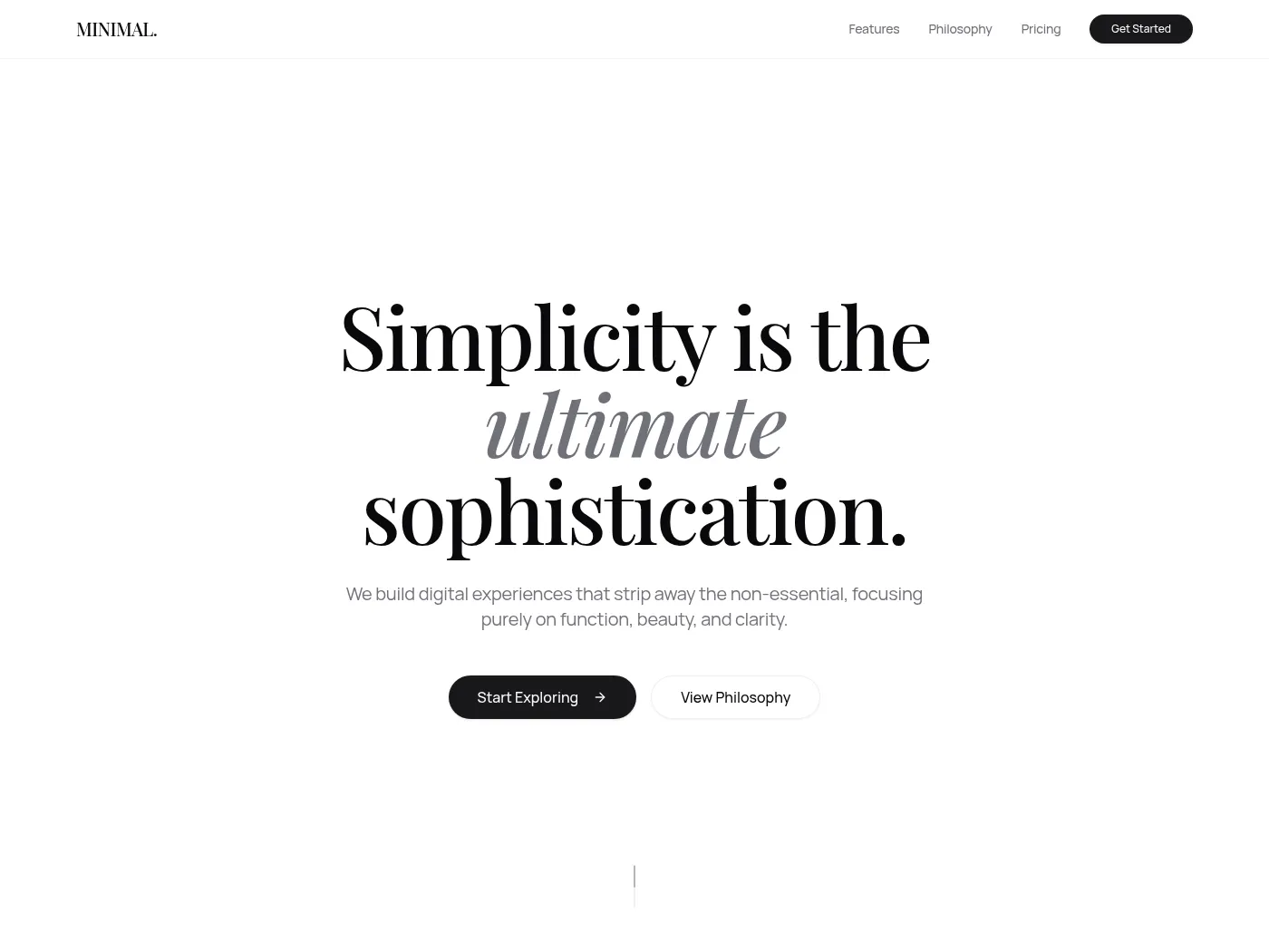 Minimal Landing Page