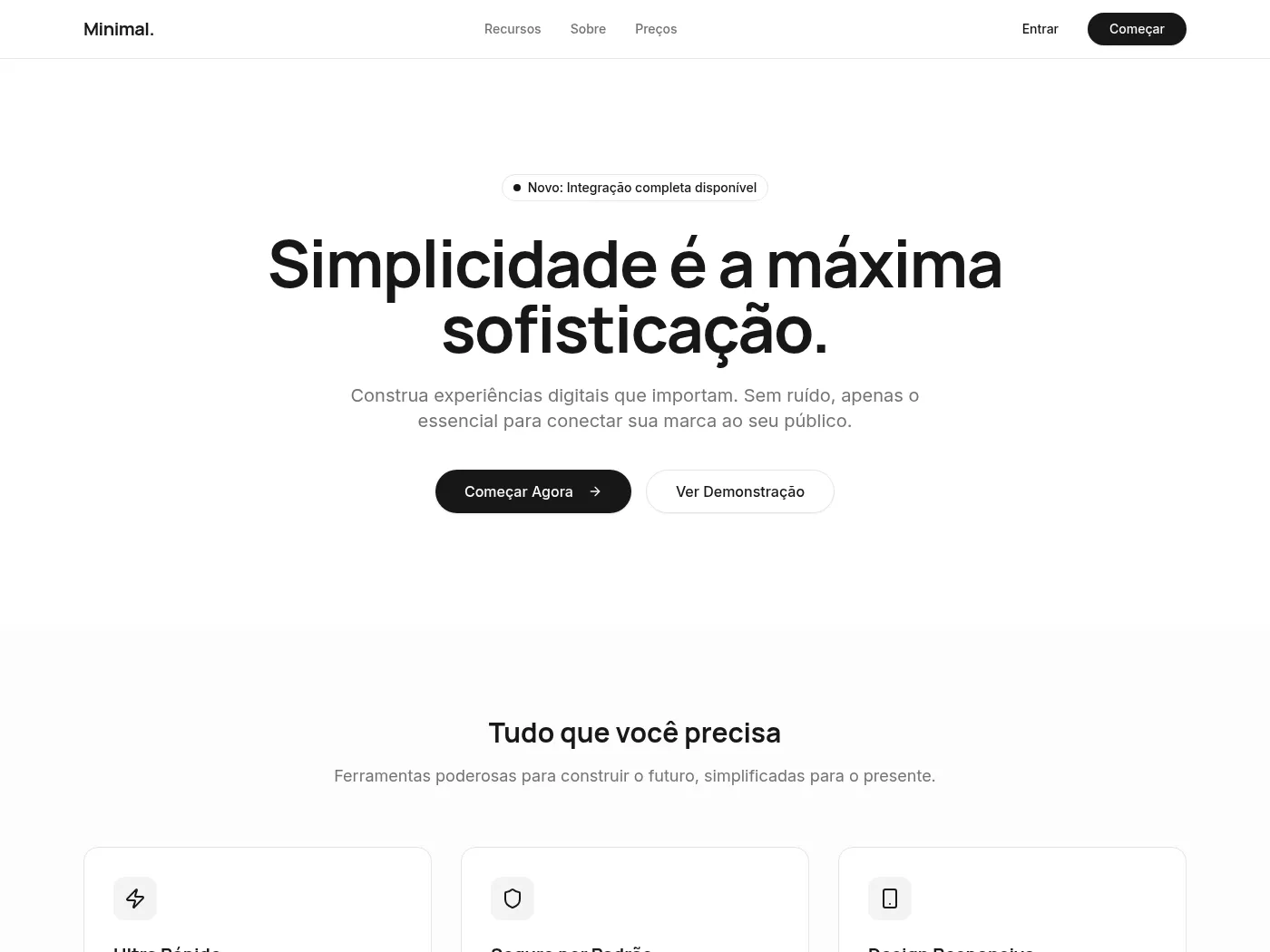 Minimalist Landing Page