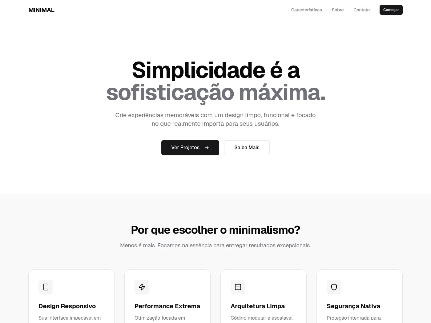 Minimalista Landing Page