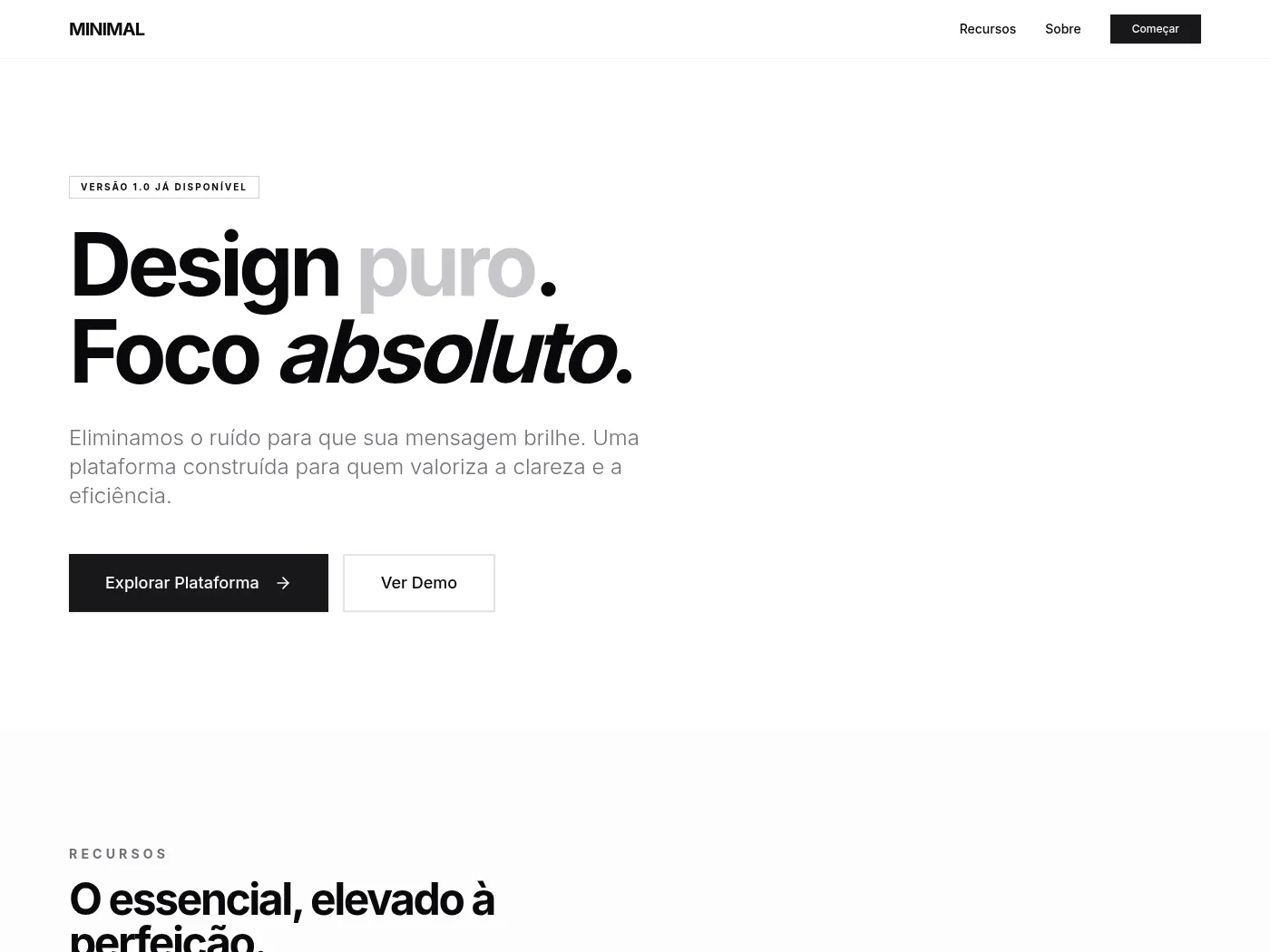 Minimalist Landing Page