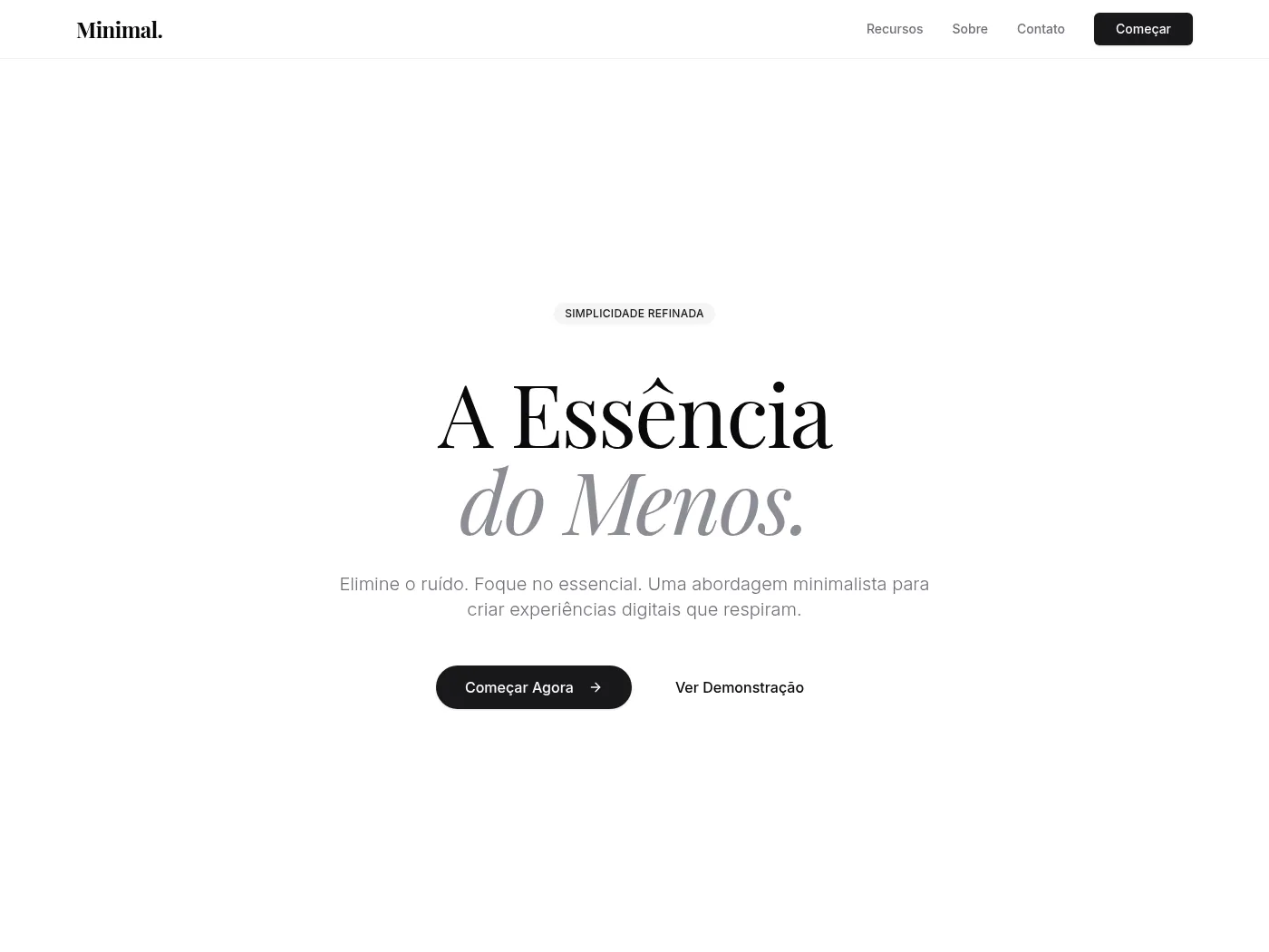 Minimalist Landing Page