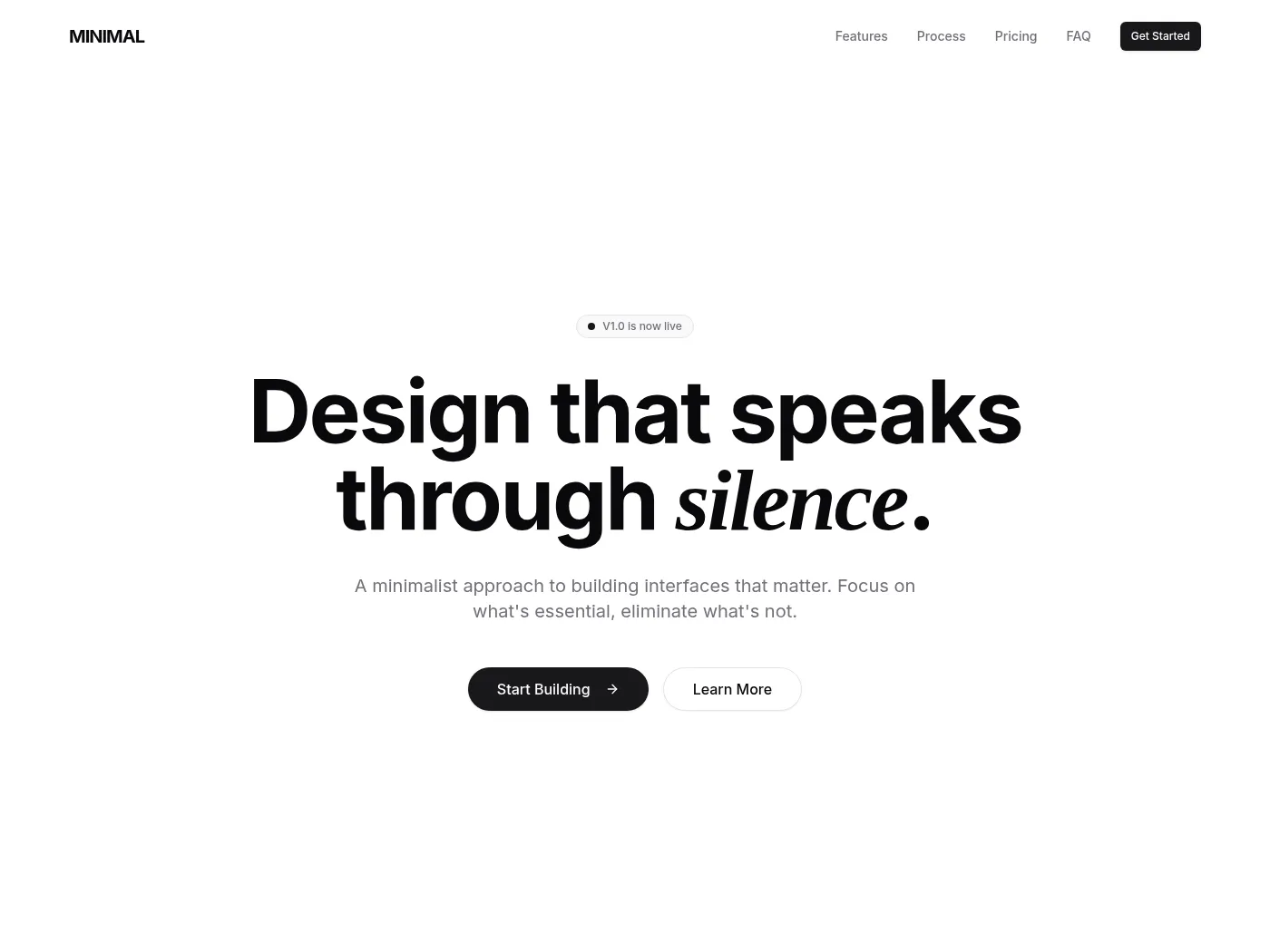 Minimalist Landing Page