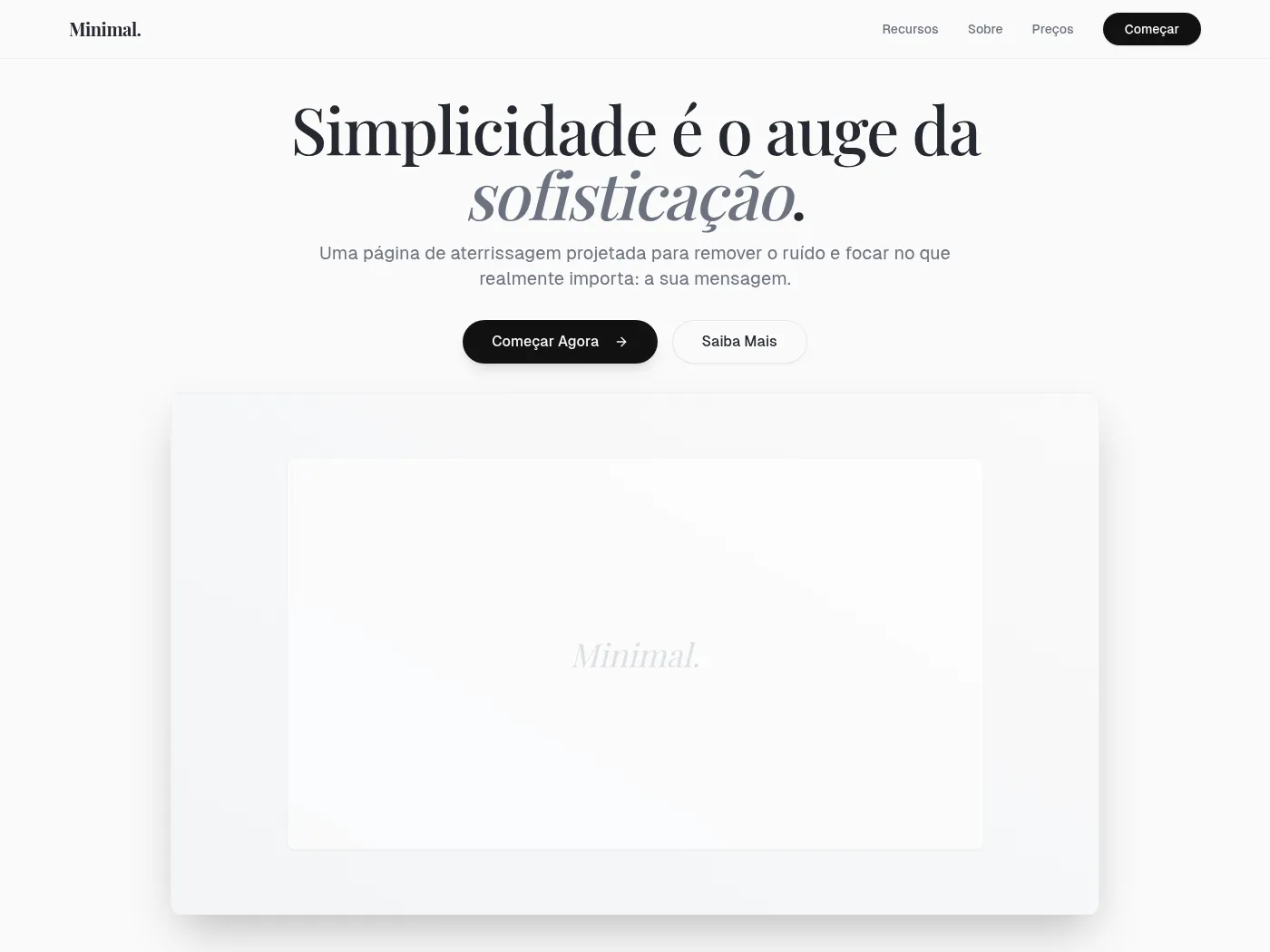 Minimal Landing Page