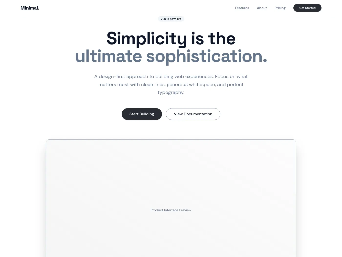 Minimal Landing Page