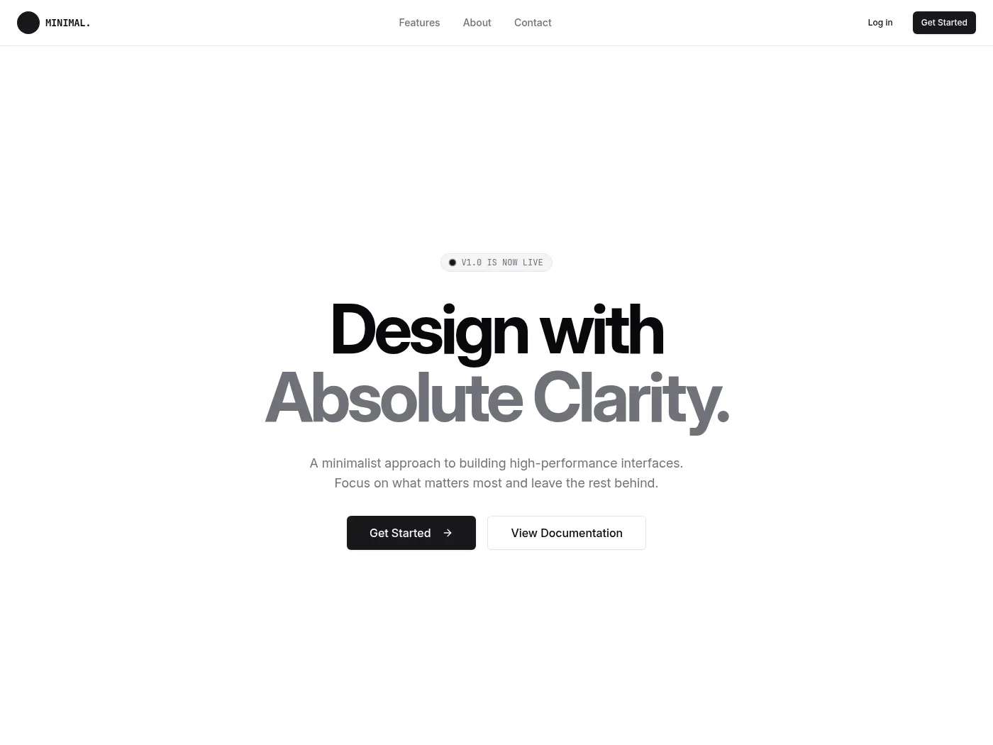 Minimalist Landing Page