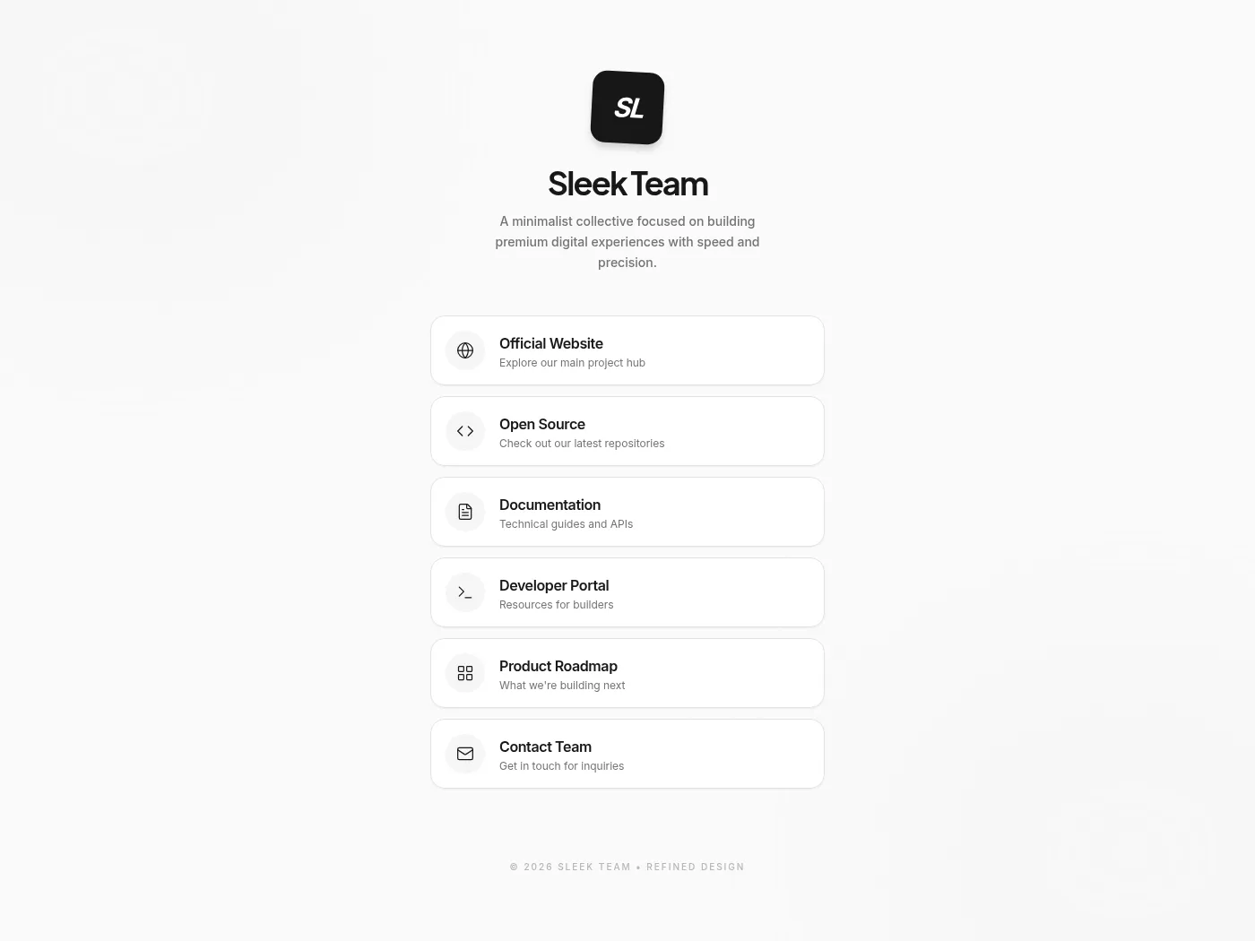 Sleek Linktree Team Page