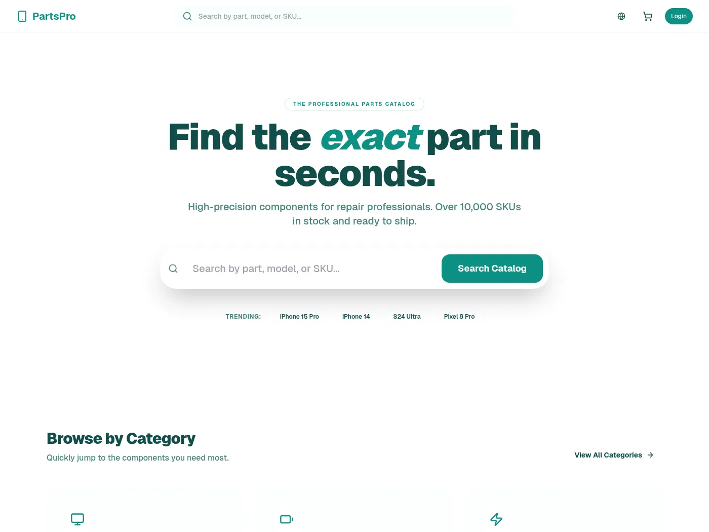 Minimal Parts Storefront