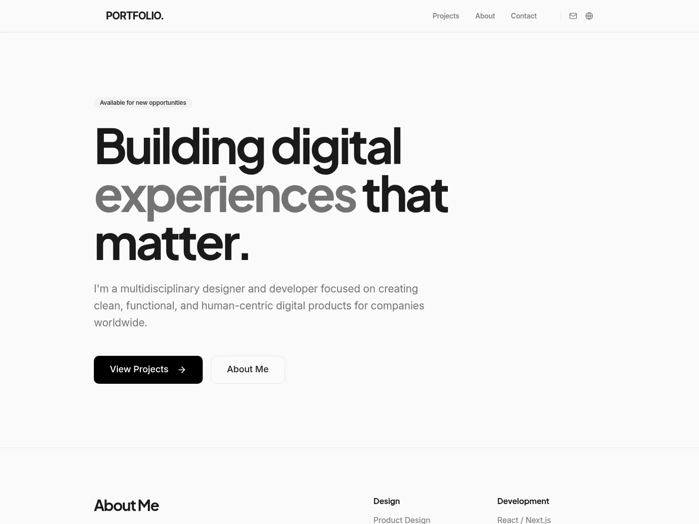 Minimalist Portfolio