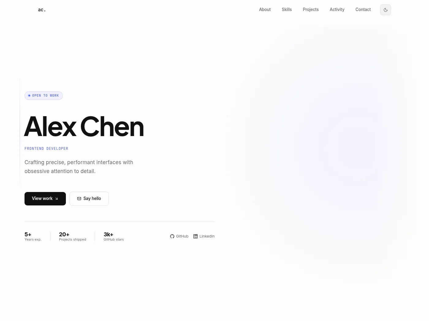 Minimalist Dev Portfolio