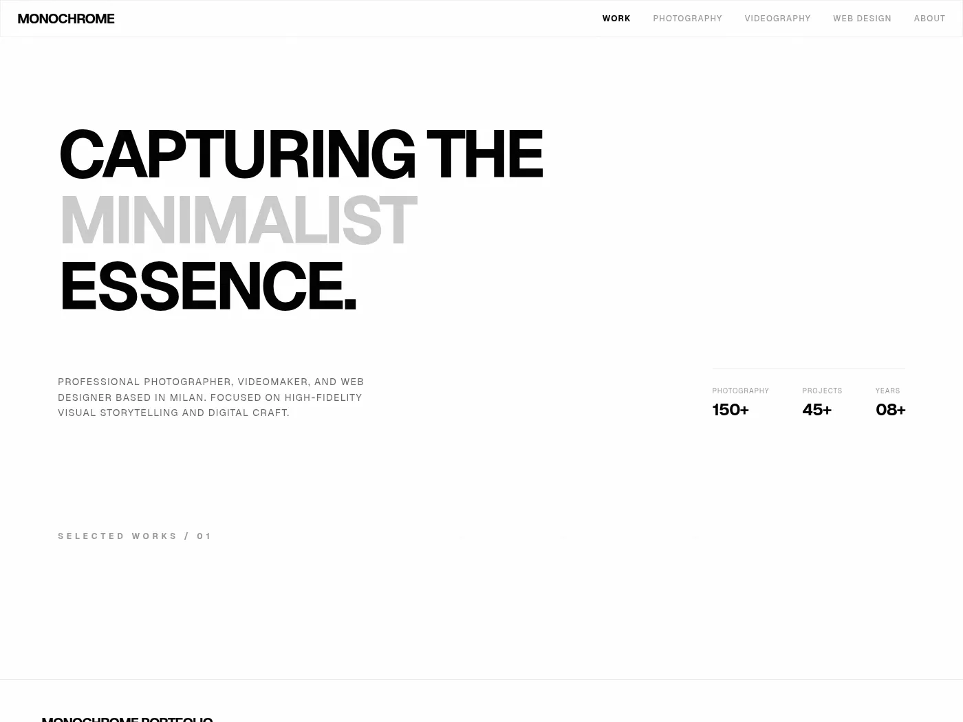Monochrome Portfolio Grid