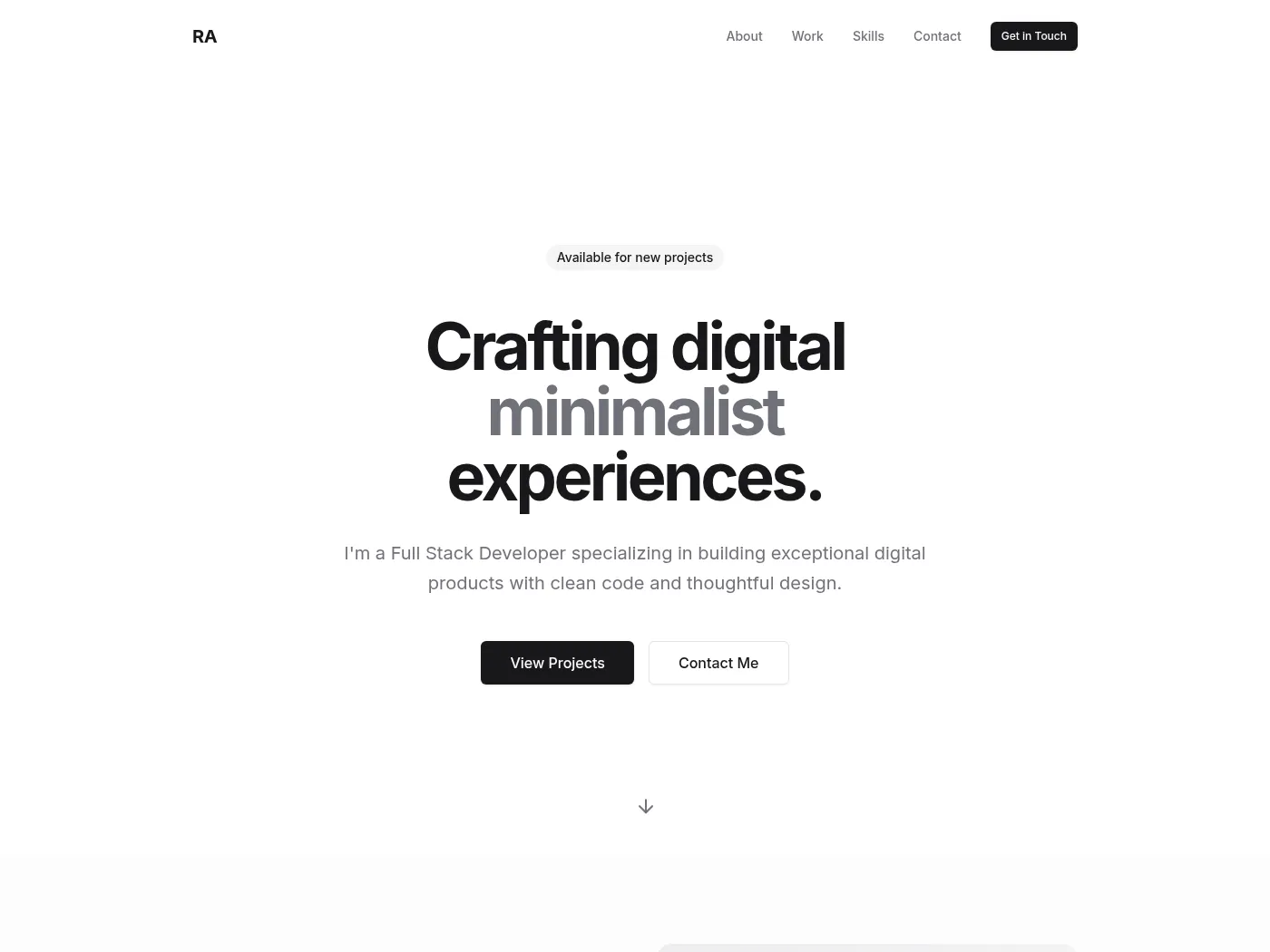Minimalist Portfolio Site