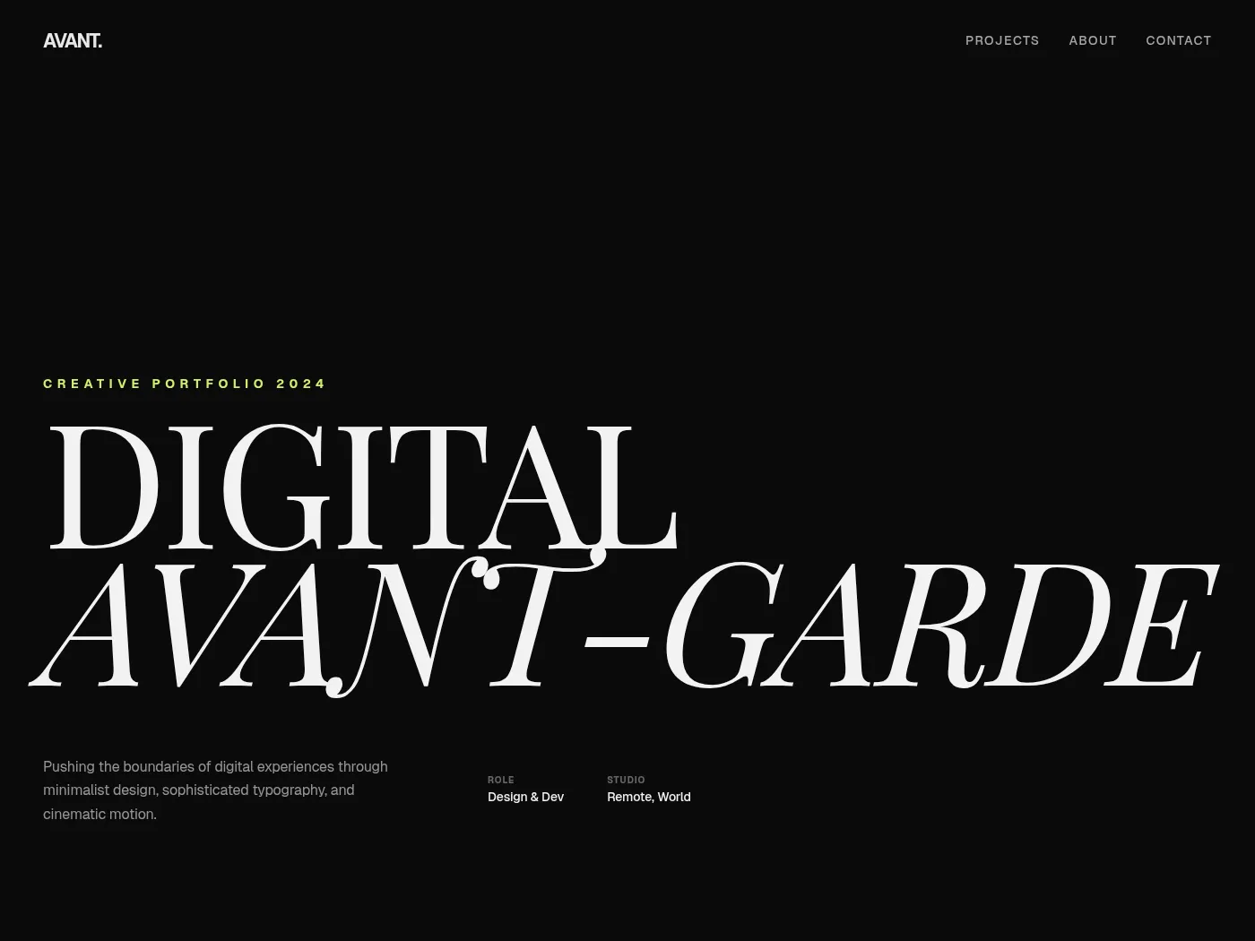 Minimalist Portfolio Site