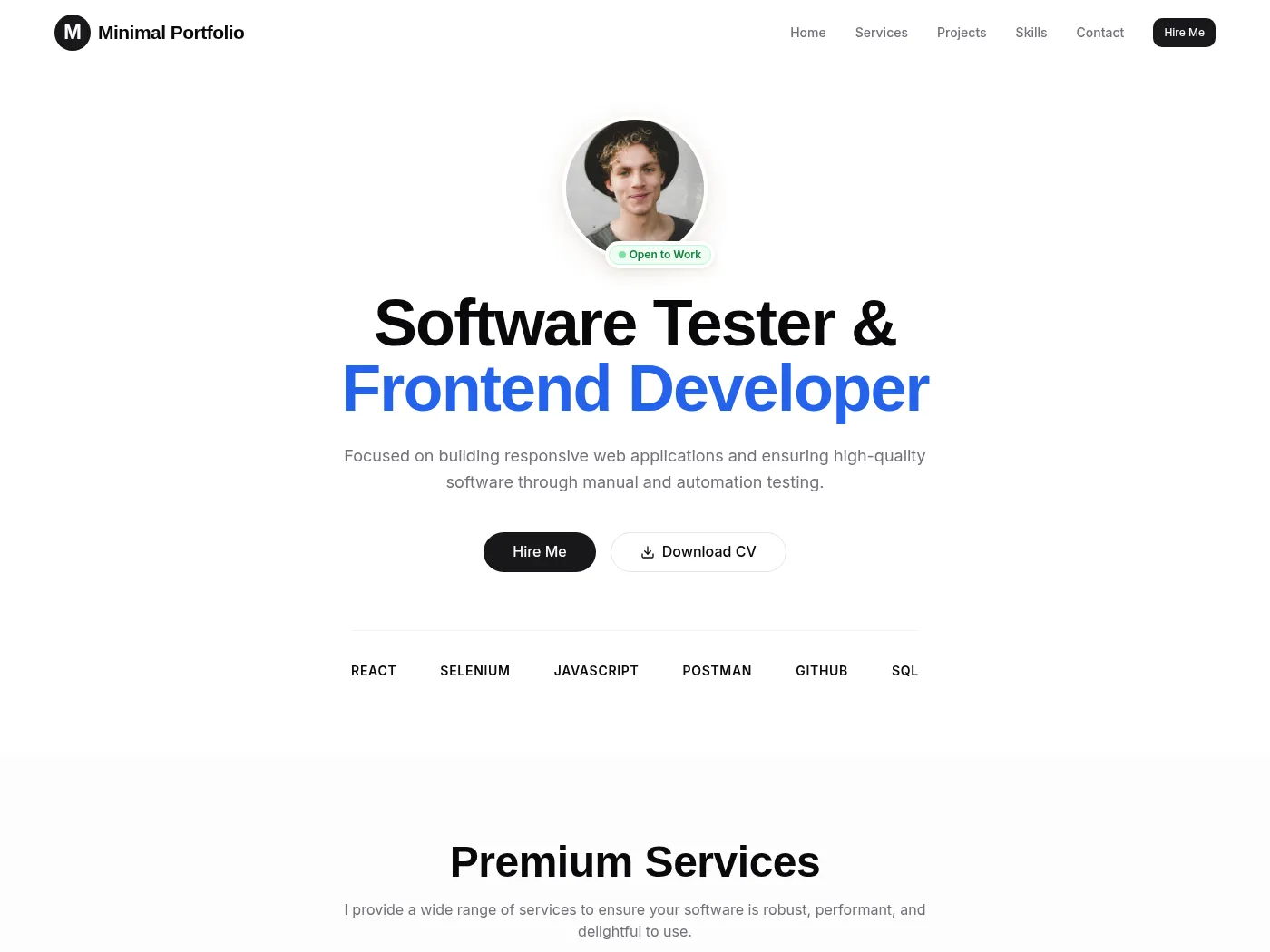 Minimal Portfolio Pro