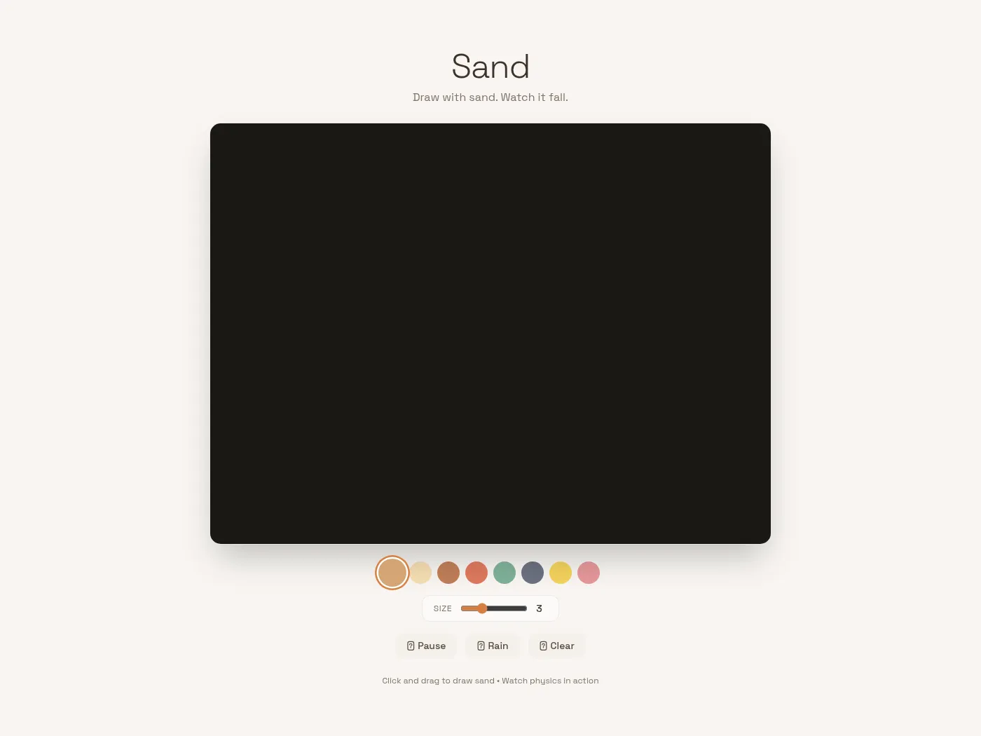 Minimal Sand Game