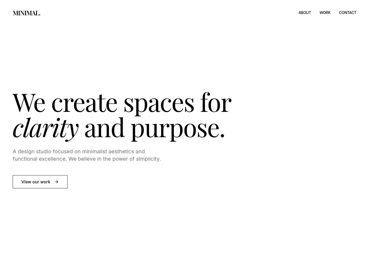 Minimalist Webpage