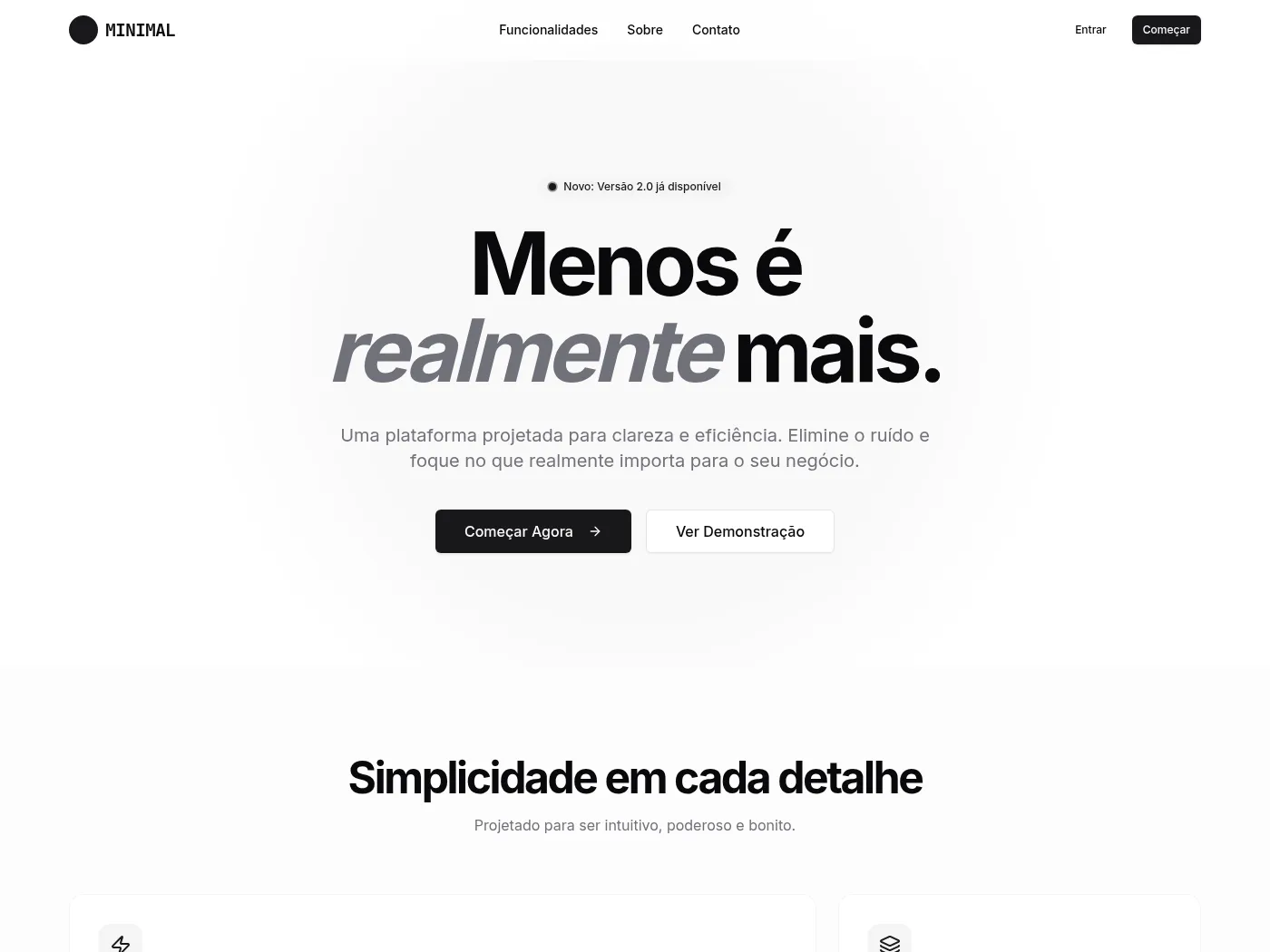 Minimalist Landing Page