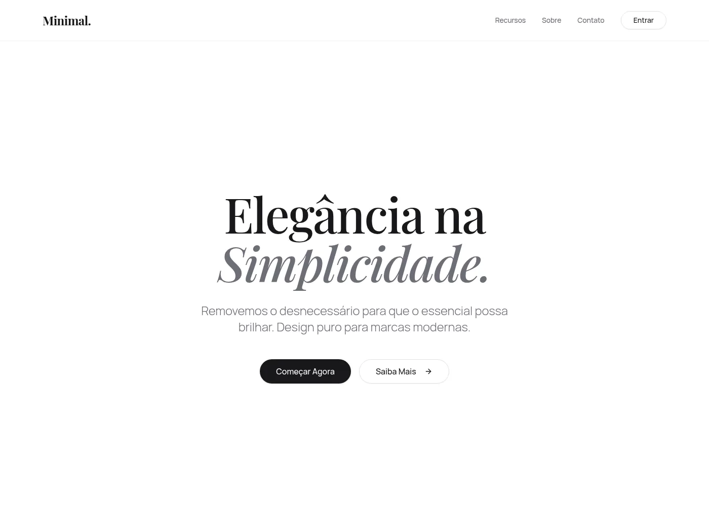 Minimalist Landing Page