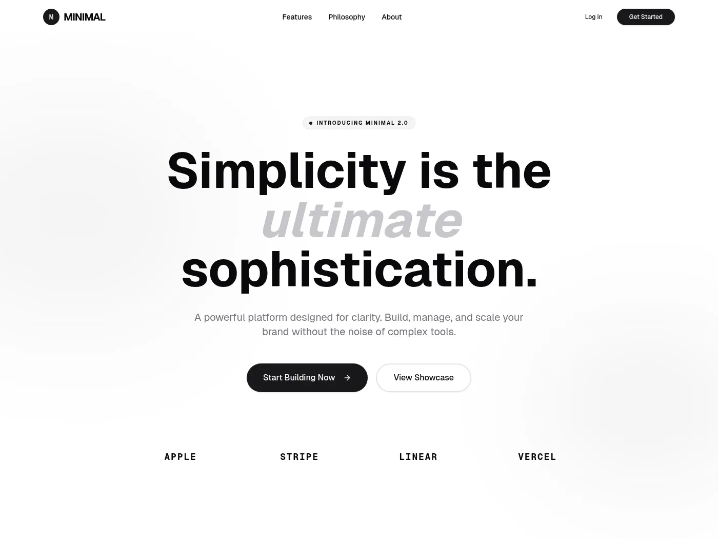 Minimalist Landing Page