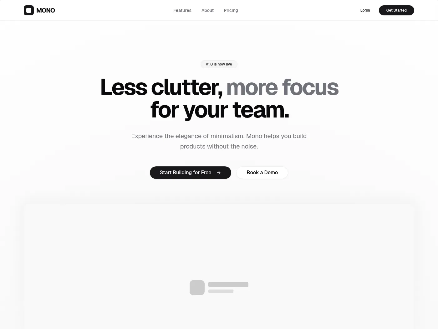 Minimalist Landing Page