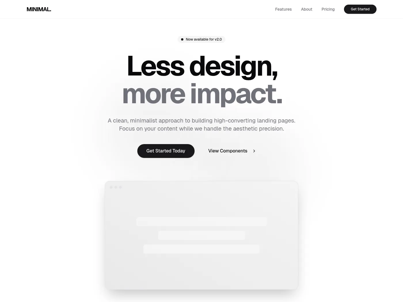 Minimalist Landing Page