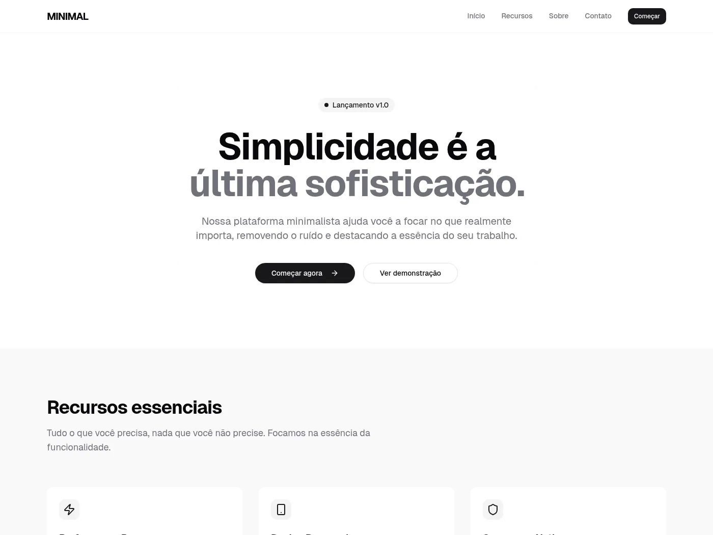 Minimalist Landing Page