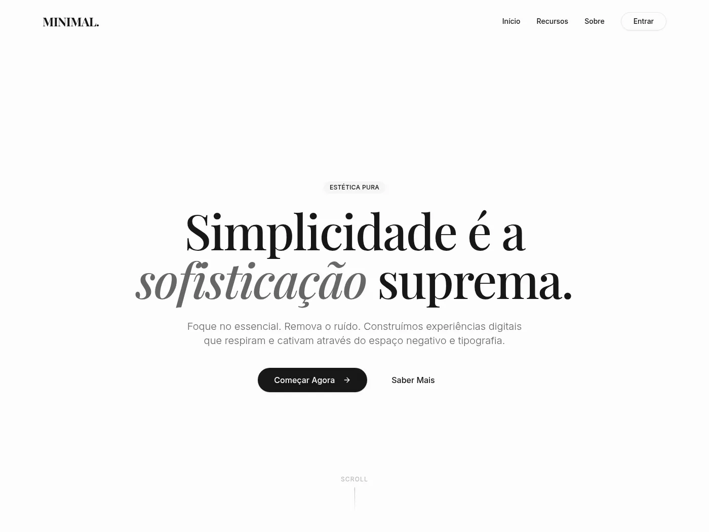 Minimalist Landing Page