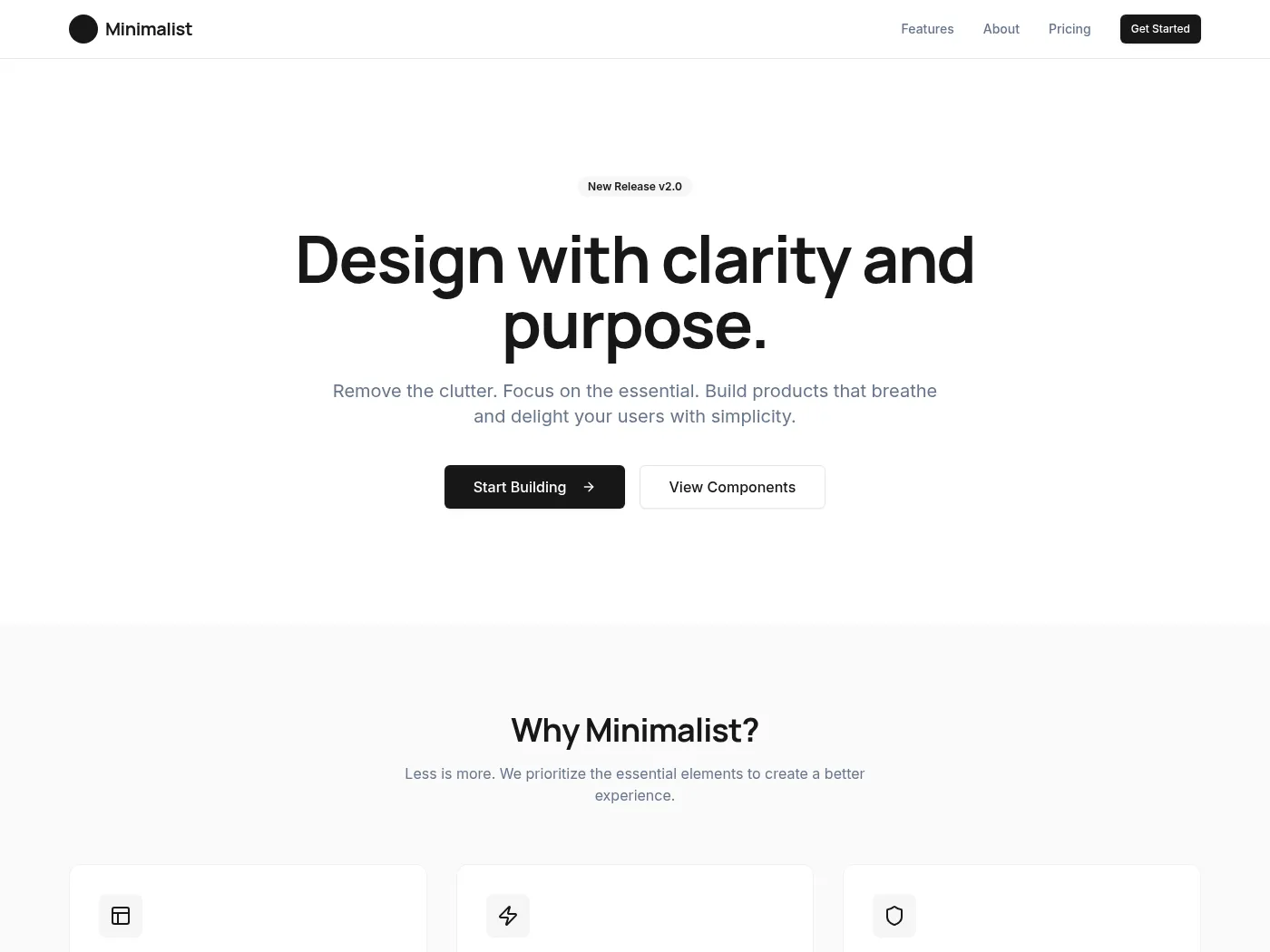Minimalist Landing Page